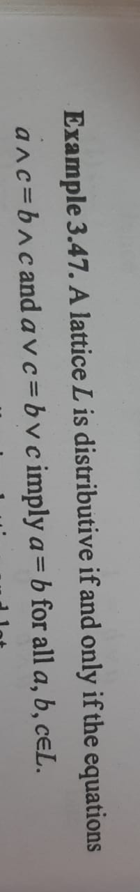 Solved Example 3.47. A lattice L is distributive if and only | Chegg.com