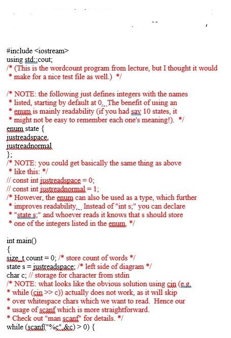 Solved -- #include using std::cout; /* (This is the | Chegg.com