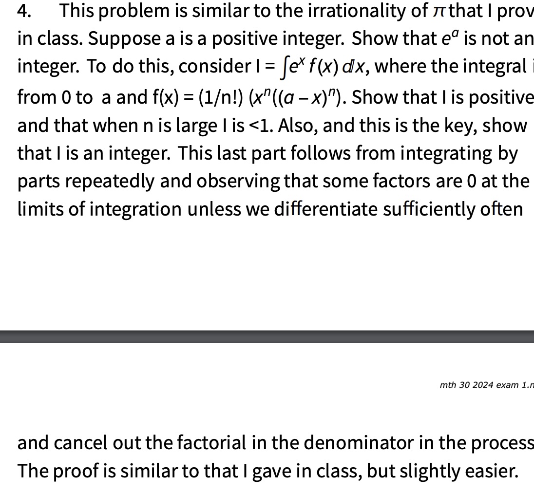 Solved Suppose a is a positive integer. Show that ea ﻿is not | Chegg.com