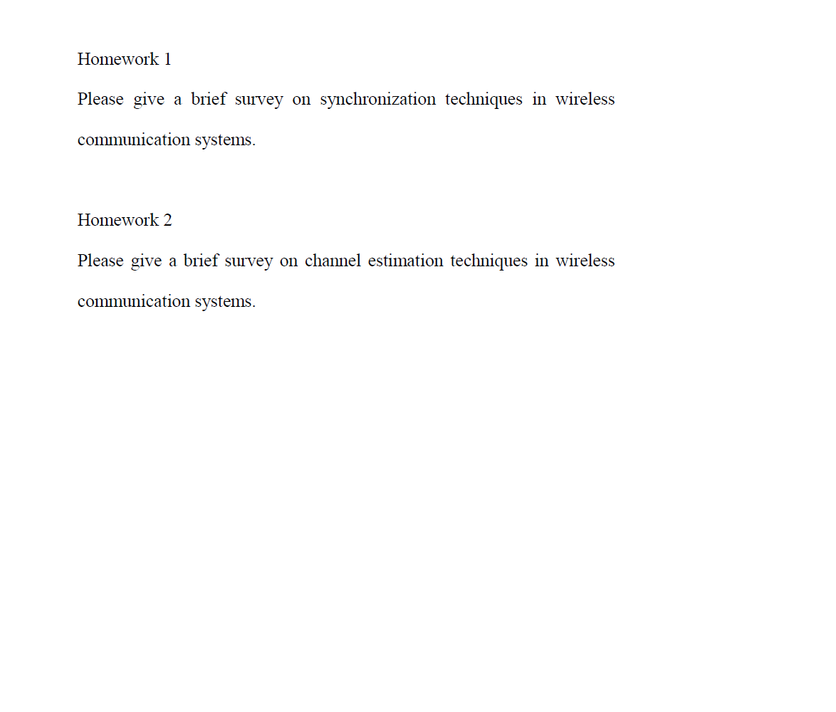 Solved Homework 1 Please give a brief survey on | Chegg.com