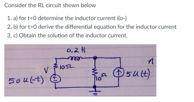 Solved Consider the RL circuit shown below 1. a) for t