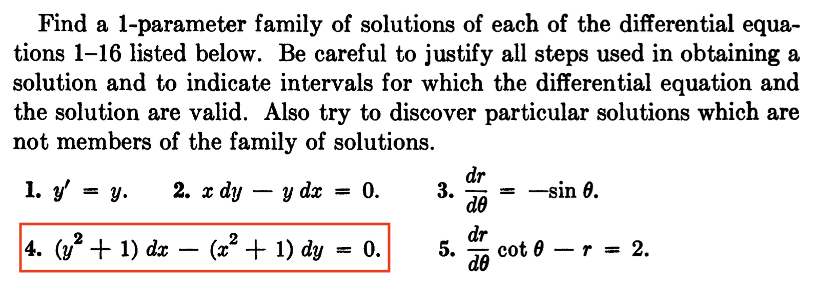 Solved Find a 1-parameter family of solutions of each of the | Chegg.com