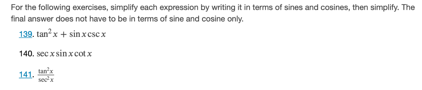 Solved For the following exercises, simplify each expression | Chegg.com