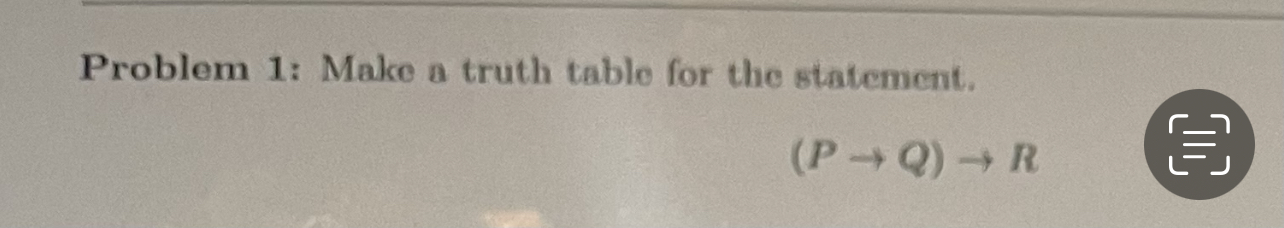 Solved Problem 1: Make a truth tablo for the statement. | Chegg.com
