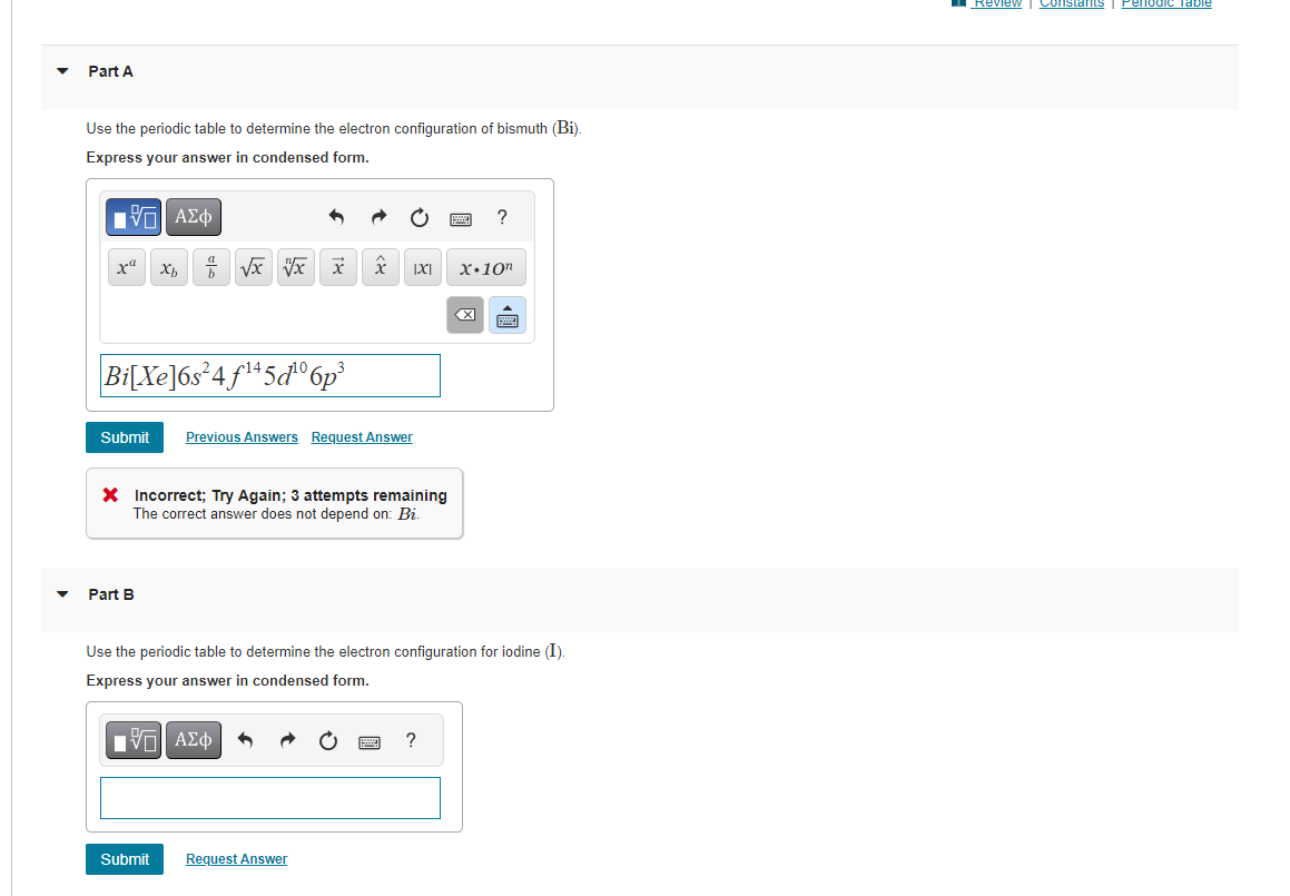 Solved Use The Periodic Table To Determine The Electron