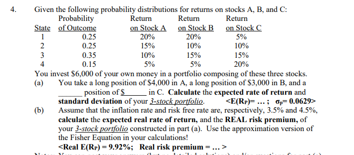 Solved Given the following probability distributions for | Chegg.com