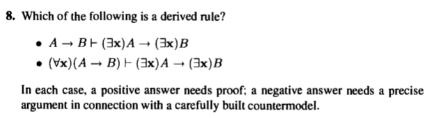 Solved 8. Which of the following is a derived rule? - | Chegg.com
