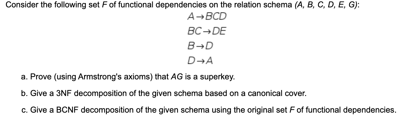 Solved Consider the following set F of functional | Chegg.com
