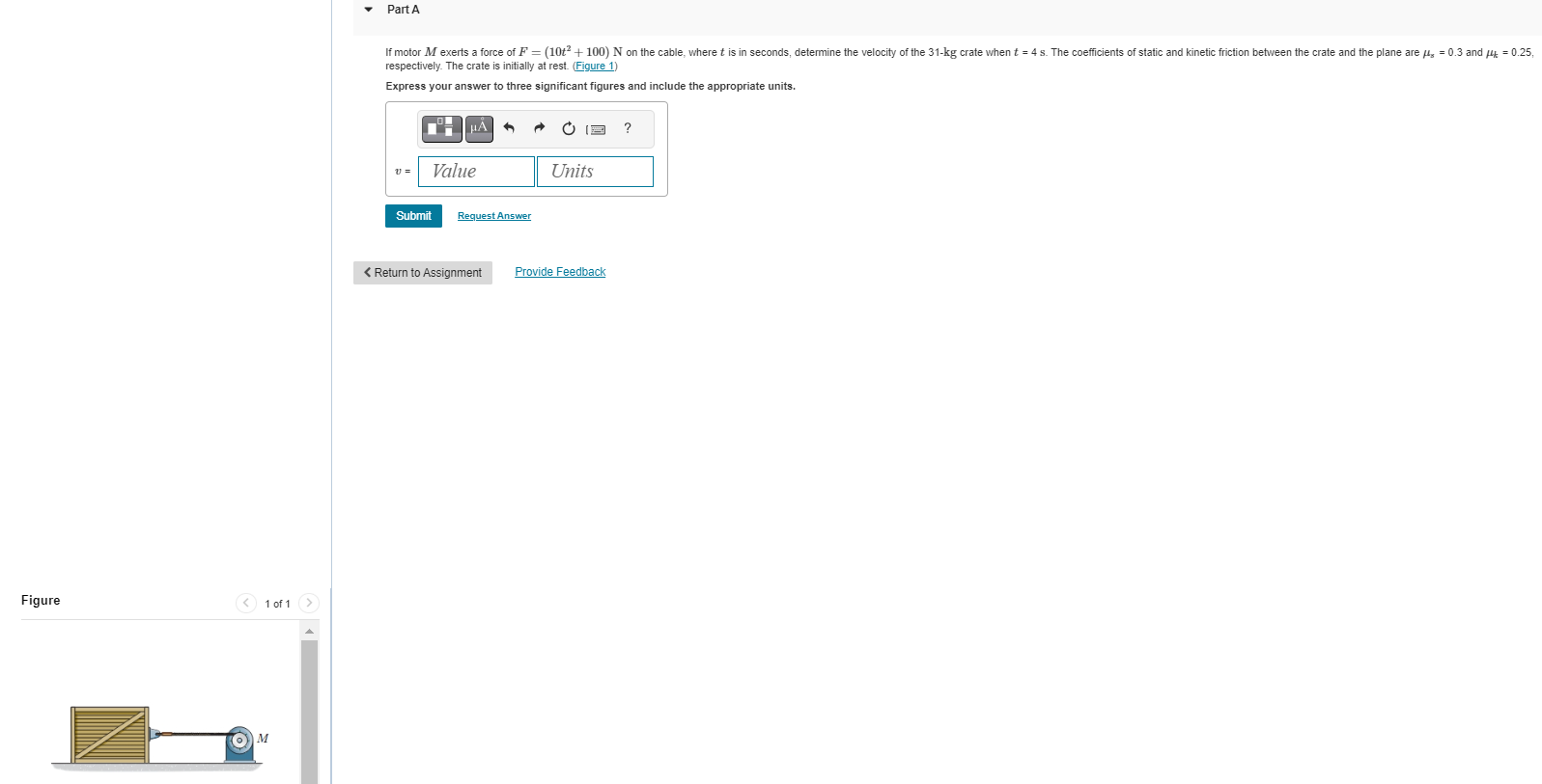 Solved Part Arespectively. The crate is initially at rest. | Chegg.com