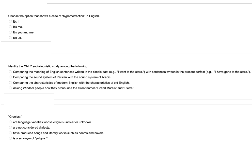 Choose the option that shows a case of | Chegg.com