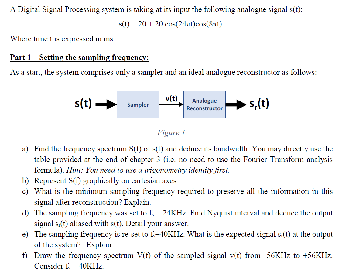 Solved A Digital Signal Processing system is taking at its | Chegg.com
