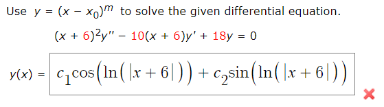 Solved Use y = (x – xo)m to solve the given differential | Chegg.com