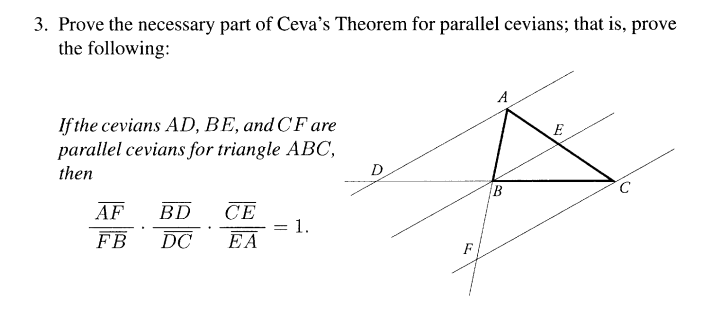 Solved 3. Prove the necessary part of Ceva's Theorem for | Chegg.com