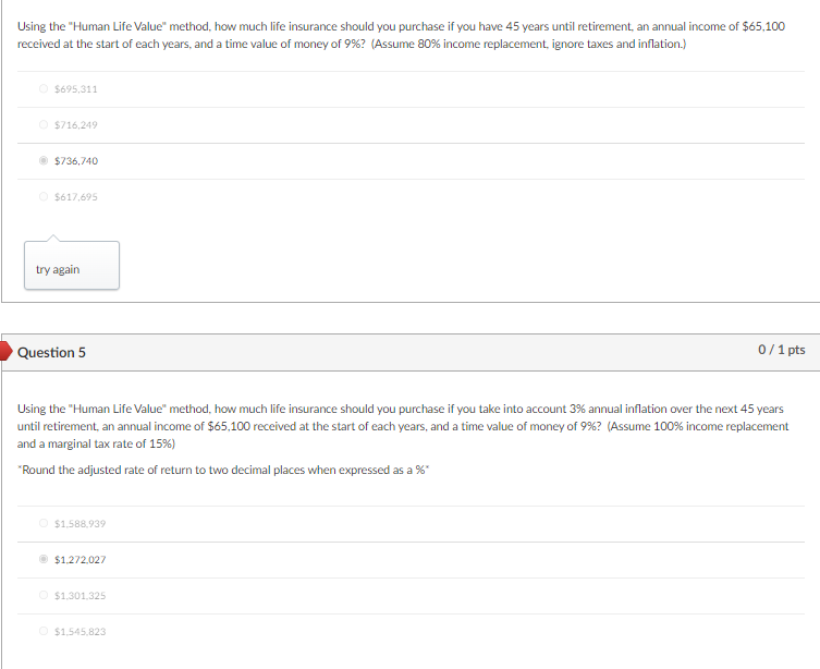 Solved Using the "Human Life Value" method, how much life | Chegg.com