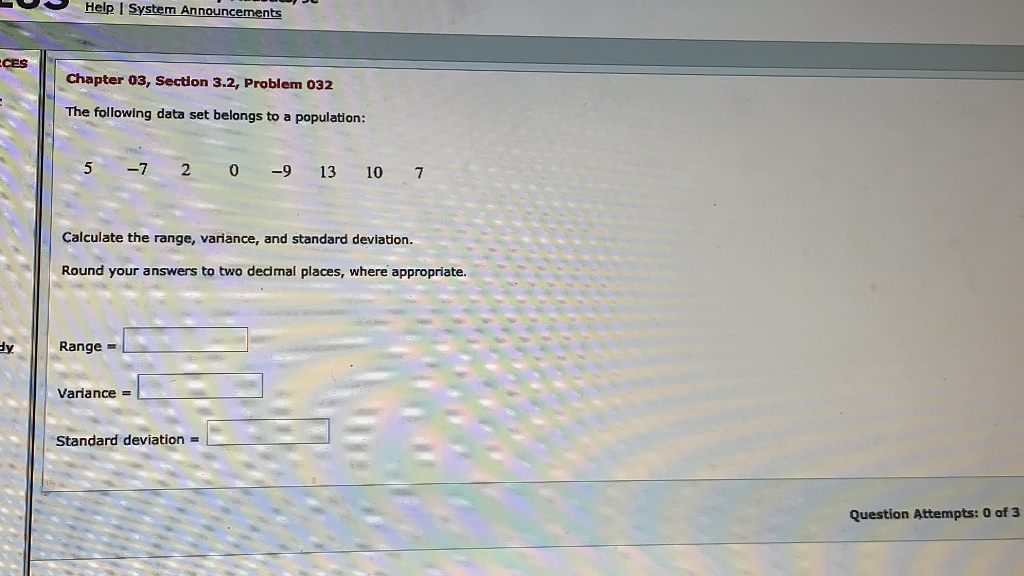 Solved Help System Announcements CES Chapter 03, Section | Chegg.com