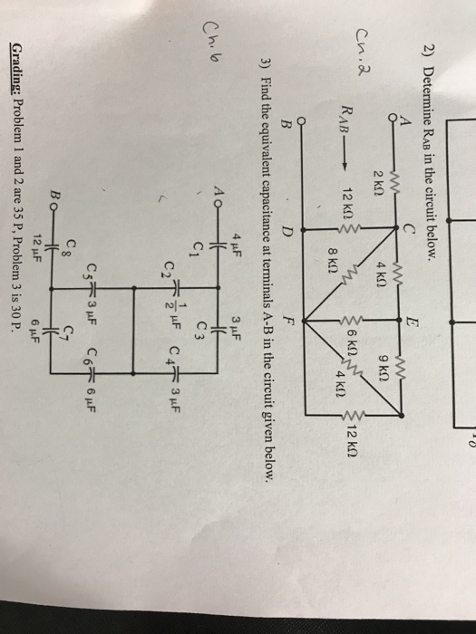 Solved 2) Determine RAB in the circuit below. Cn,a > 12 kΩ 4 | Chegg.com