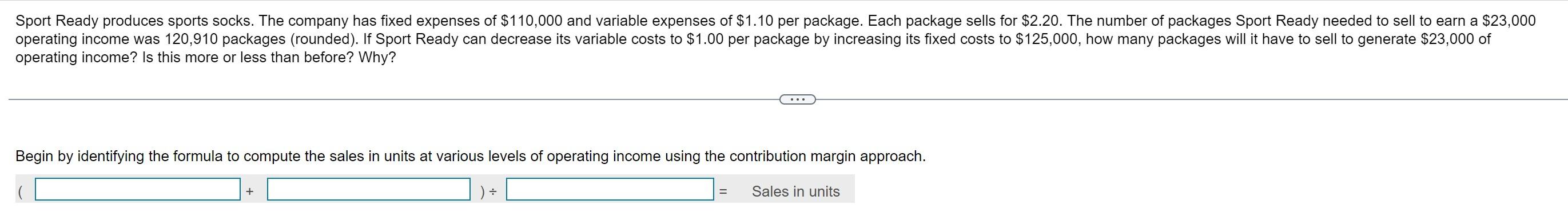 Solved operating income? Is this more or less than before? | Chegg.com