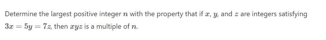 Solved Determine the largest positive integer n with the | Chegg.com