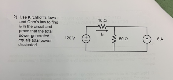 Solved 2) Use Kirchhoff's laws and Ohm's law to find io in | Chegg.com