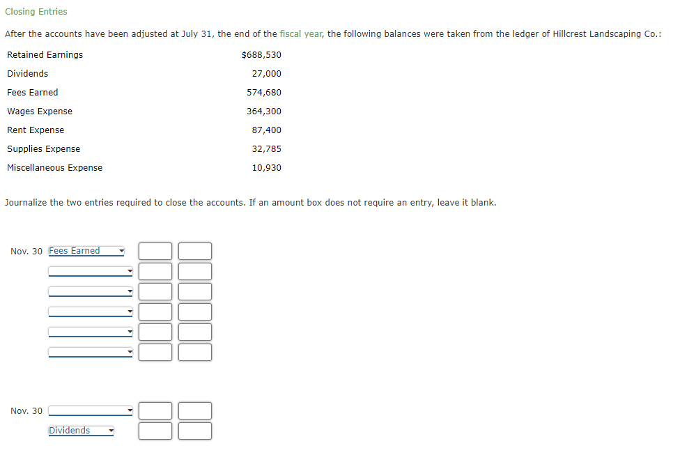 Closing EntriesAfter the accounts have been adjusted | Chegg.com
