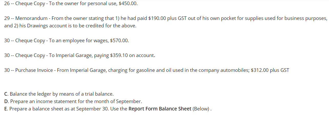 Solved 26 -- Cheque Copy - To the owner for personal use, | Chegg.com