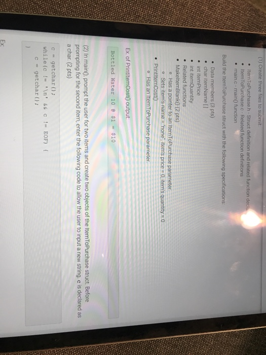 Solved 1 Create Three Files To Submit Item Topurchase H