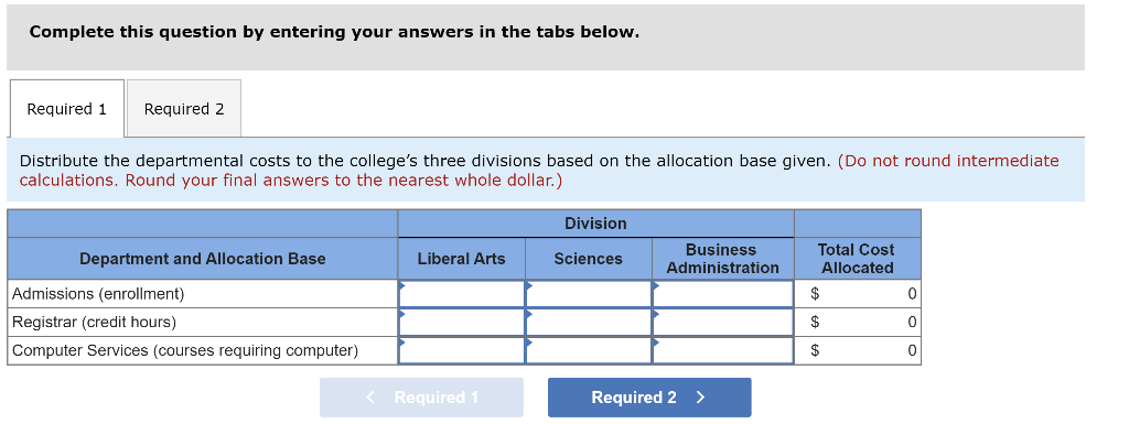 Solved Exercise 12-31 Cost Allocation in a College (LO | Chegg.com