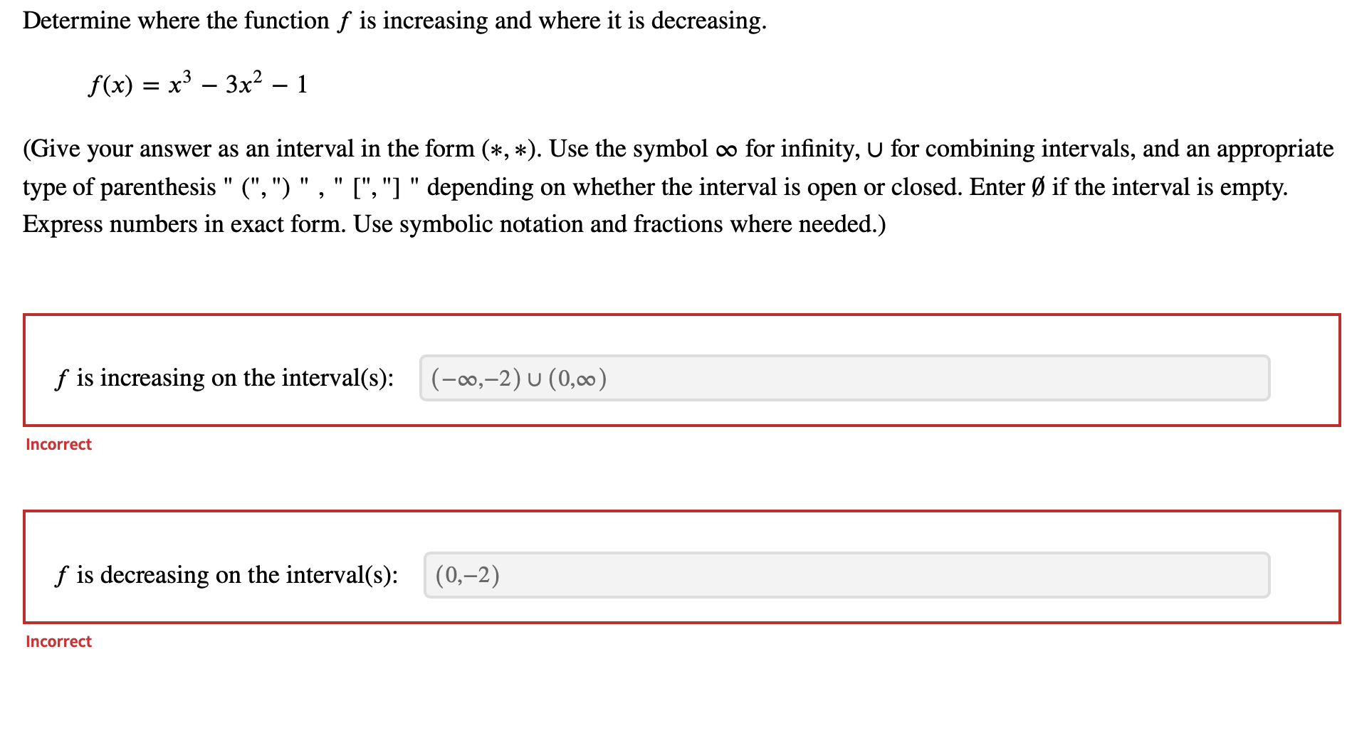Solved Determine where the function f is increasing and | Chegg.com