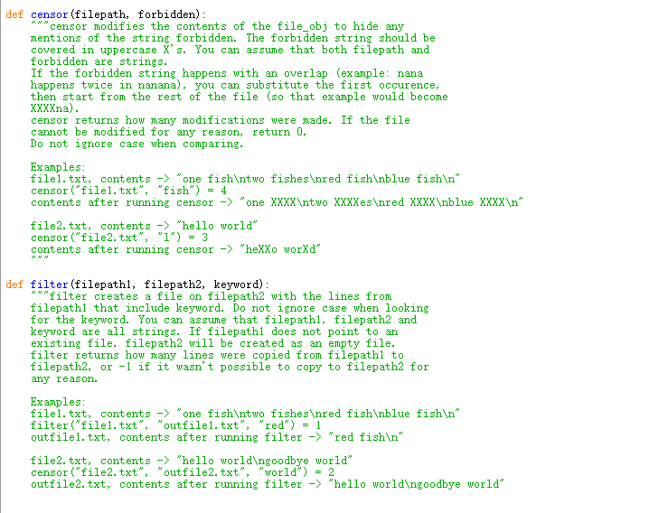 Solved UM def censor (filepath, forbidden): 'censor modifies | Chegg.com