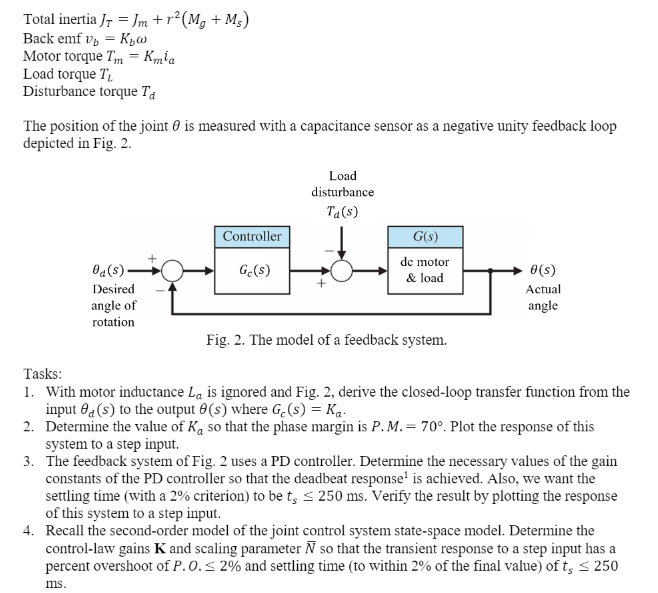 Solved Robot Joint Control The shoulder joint of a robotic | Chegg.com