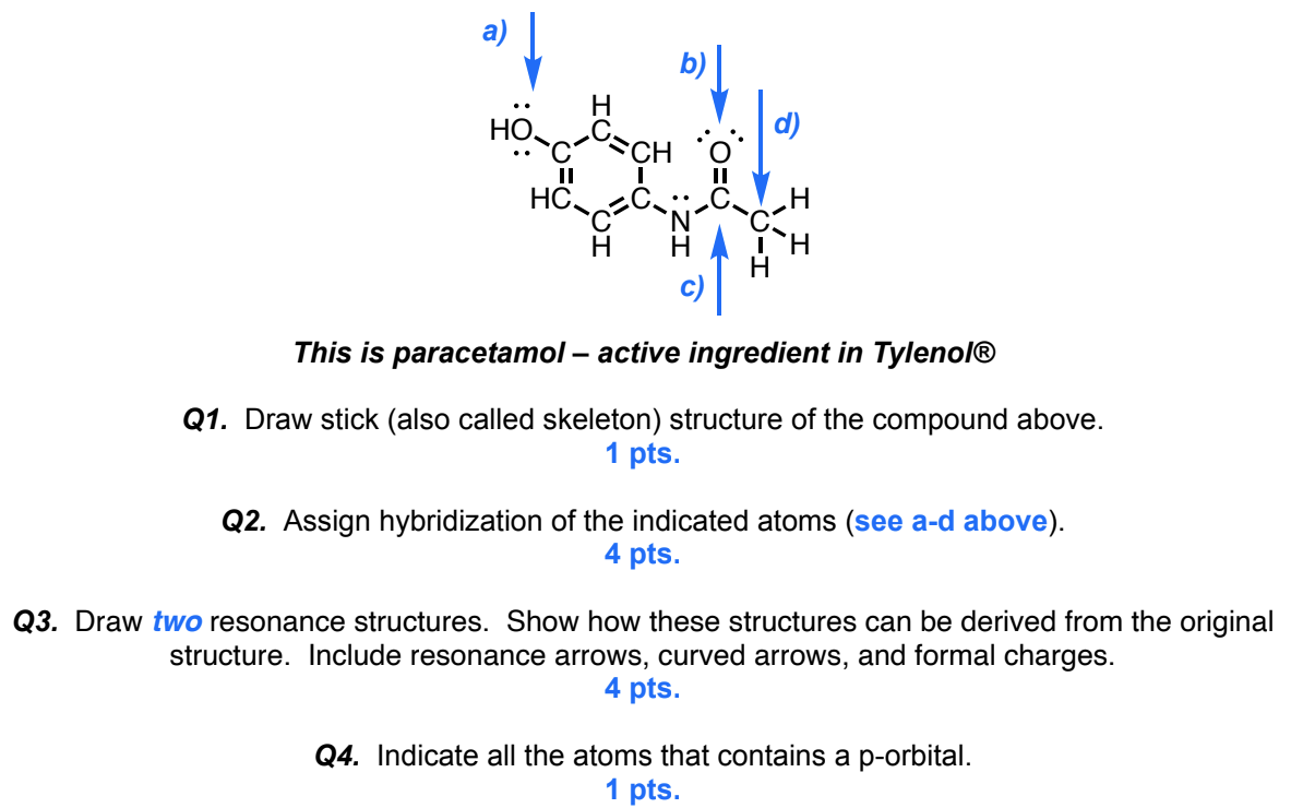 Solved This is paracetamol - active ingredient in Tylenol ® | Chegg.com