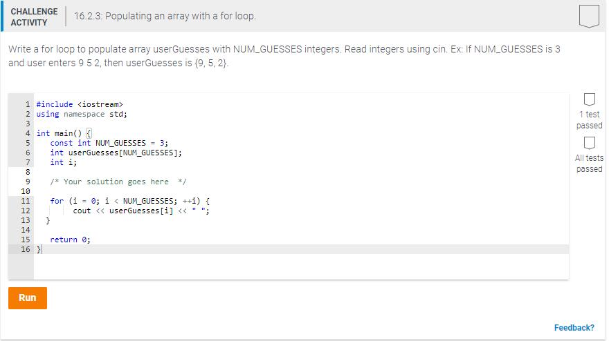 Solved CHALLENGE ACTIVITY 16.2.2: Finding values in arrays. | Chegg.com