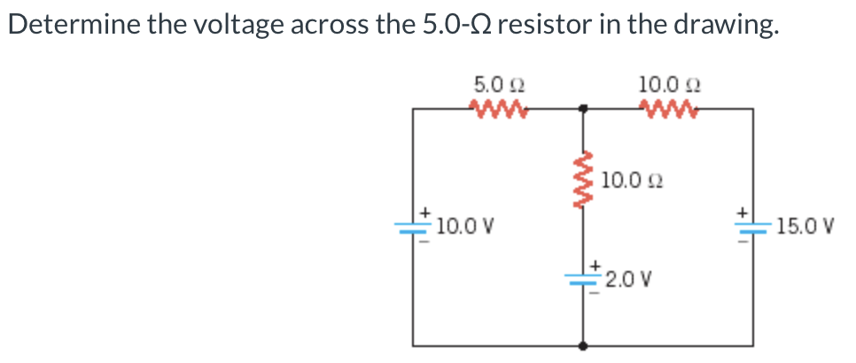 Solved Determine the voltage across the 5.0−Ω resistor in | Chegg.com