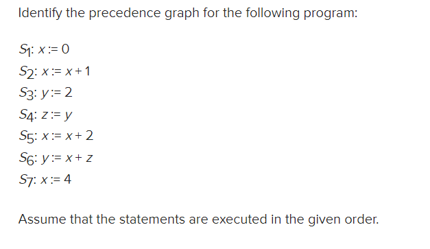 Solved Identify the precedence graph for the following | Chegg.com Solved Identify the precedence graph for the following | Chegg.com