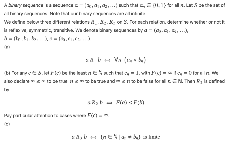 Solved A Binary Sequence Is A Sequence Aa0a1a2 Such 1346
