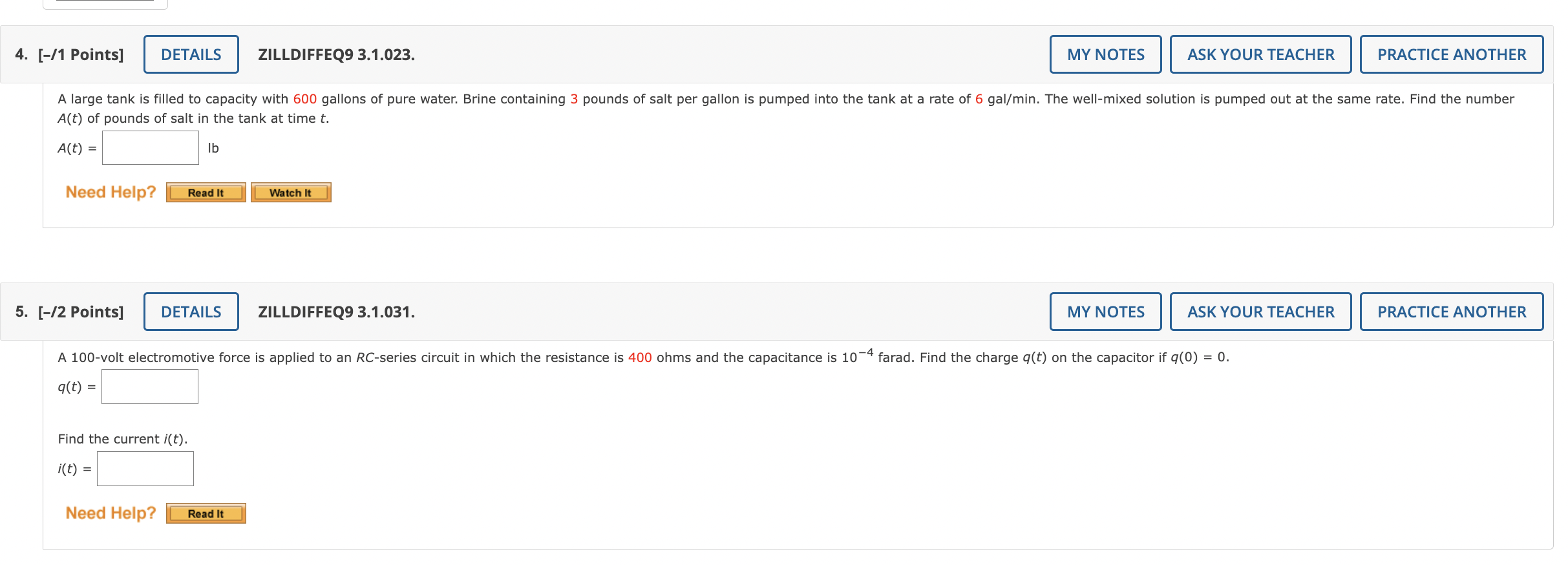 Solved 4. [-/1 Points] ZILLDIFFEQ9 3.1.023. A(t) of pounds | Chegg.com