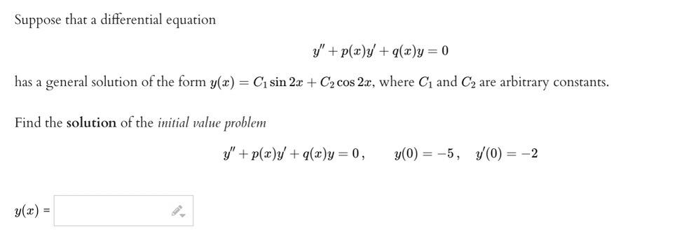 Solved Suppose that a differential equation | Chegg.com