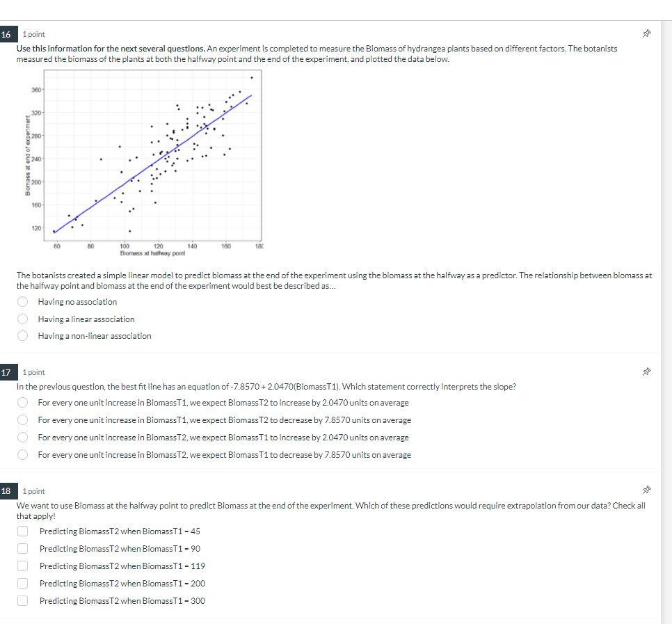 Solved Use this information for the next several questions. | Chegg.com