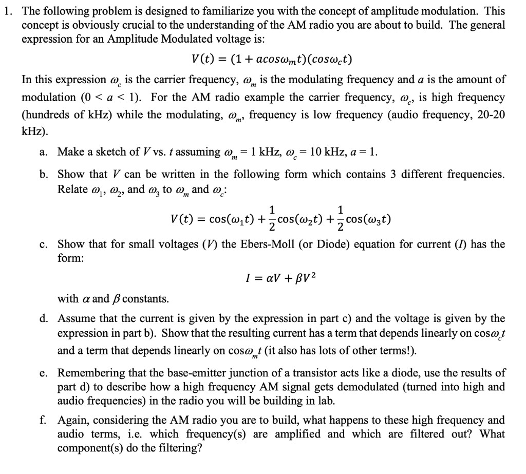 Solved 1. The following problem is designed to familiarize | Chegg.com