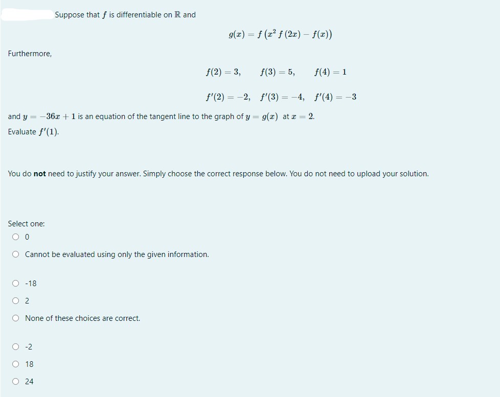 Solved Suppose that f is differentiable on R and | Chegg.com