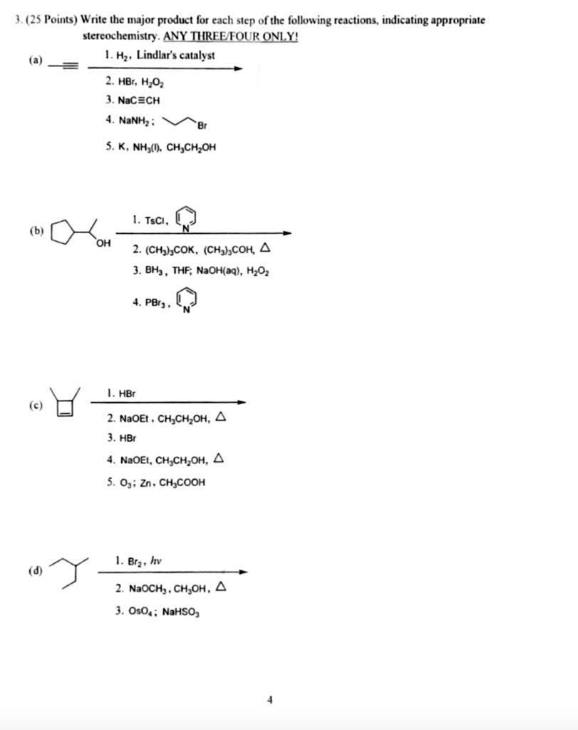 Solved Write the major product for each step of the | Chegg.com