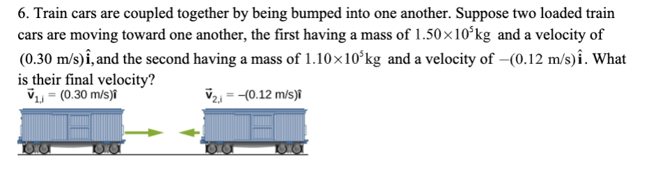 Solved 6. Train cars are coupled together by being bumped | Chegg.com