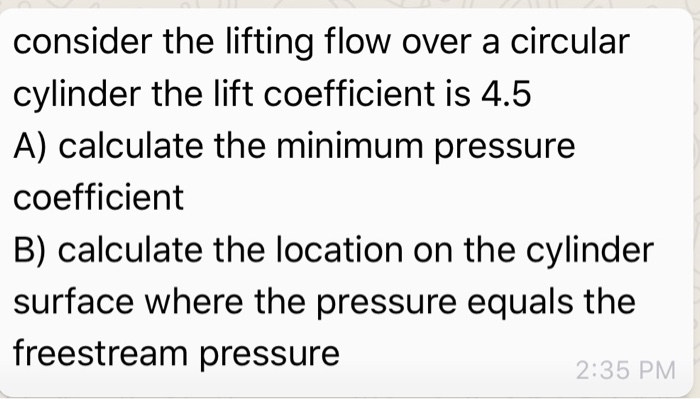Solved consider the lifting flow over a circular cylinder | Chegg.com