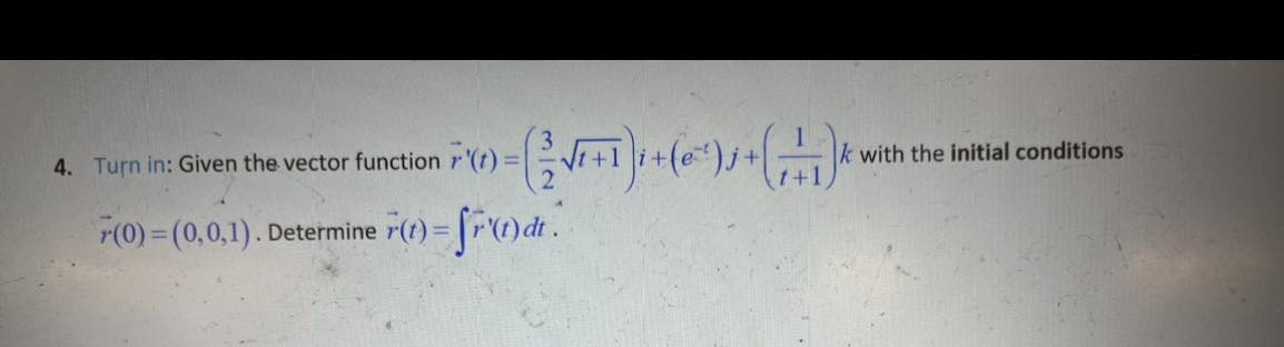 Solved 4. Turn in: Given the vector function | Chegg.com