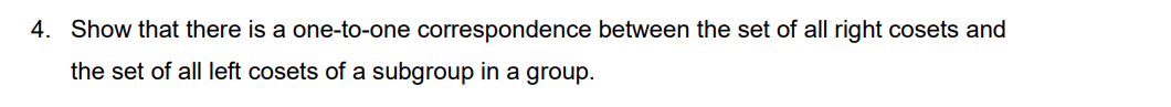 Solved 4. Show that there is a one-to-one correspondence | Chegg.com