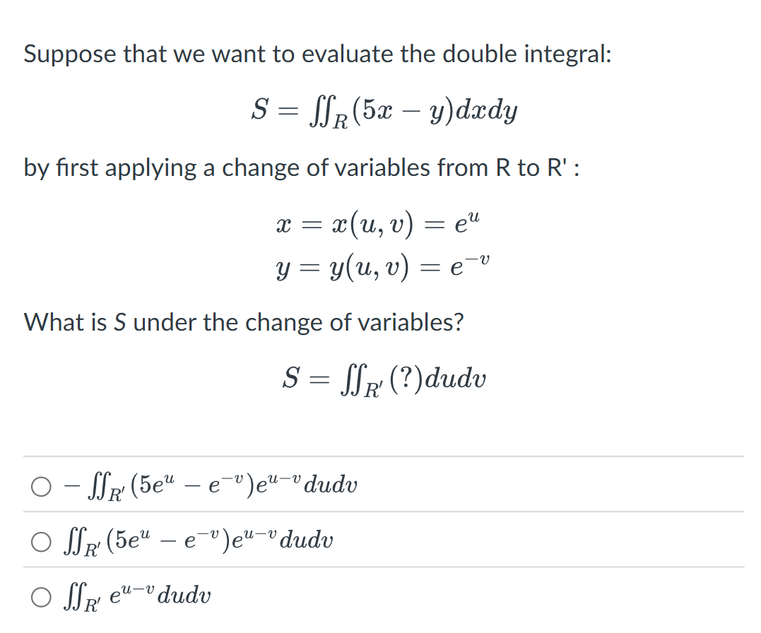 Solved Suppose that we ﻿want to ﻿evaluate the double | Chegg.com