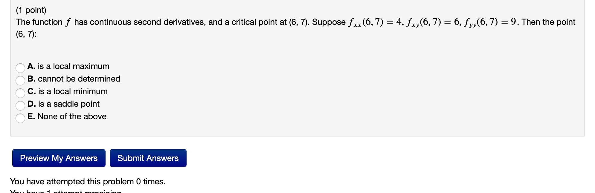 Solved 1 Point The Function F Has Continuous Second