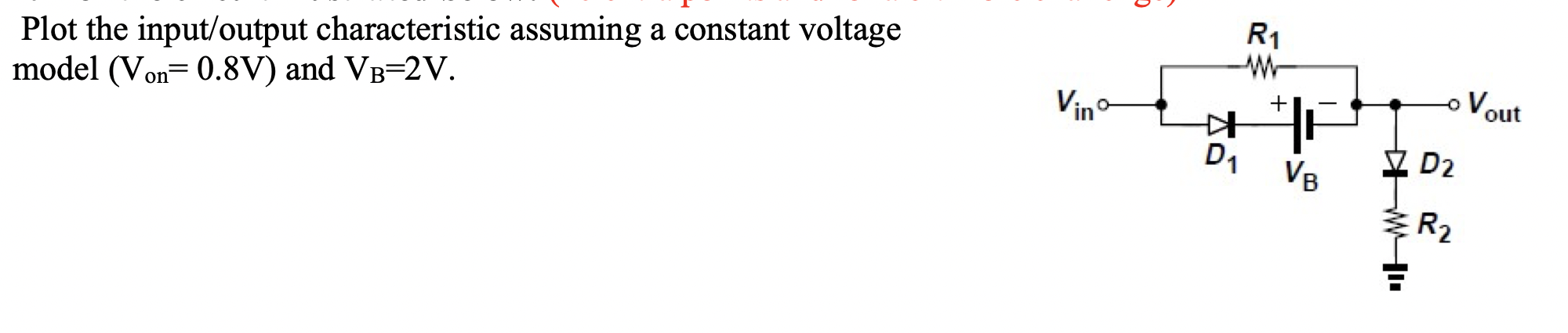 Solved Plot the input/output characteristic assuming a | Chegg.com