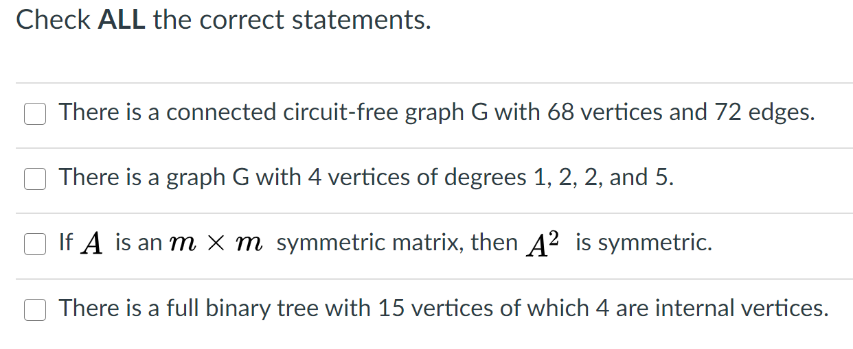 Solved Check ALL the correct statements. There is a | Chegg.com
