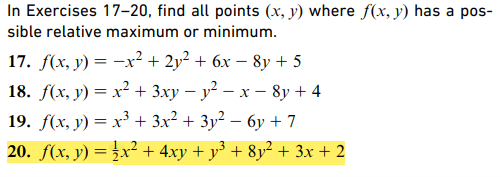 Solved In Exercises 17−20, find all points (x,y) where | Chegg.com
